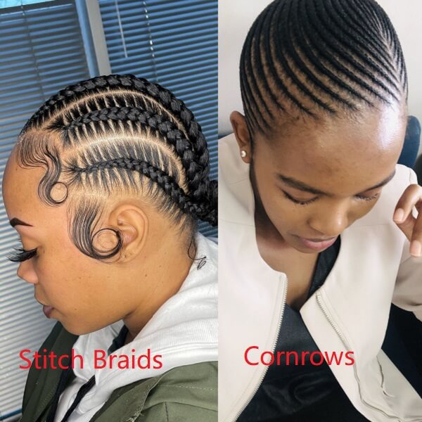 Stitch Braids vs. Cornrows: What Is The Difference? | Mybraidedwig